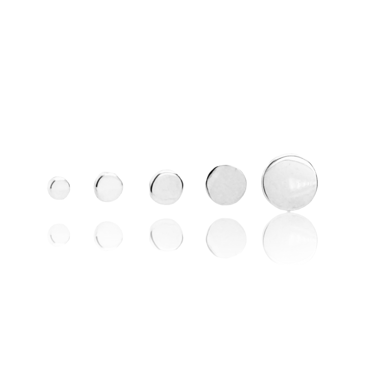 14k Solid Gold Flat Disc Flat Back Studs | Threadless 14k Body Jewelry ...